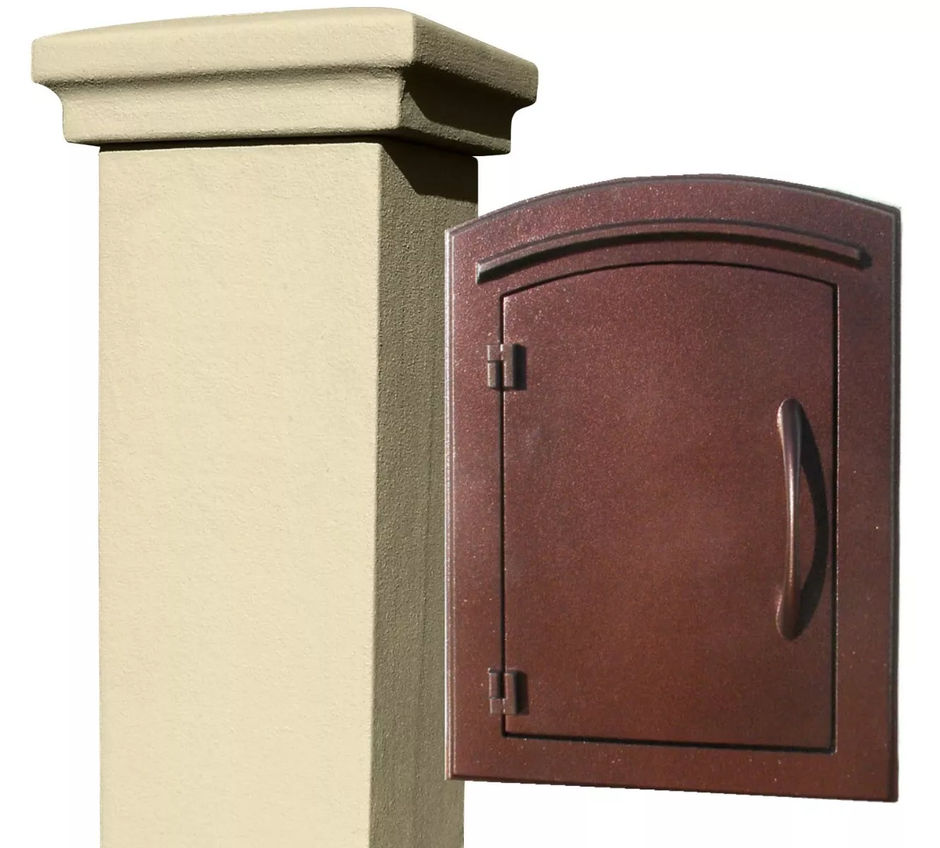 Security Locking Stucco Column Mailbox with Plain Door