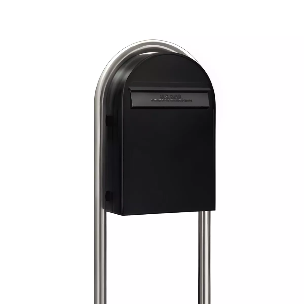 Bobi Classic B Modern USPS Black Locking Mailbox & S.S Post Combo