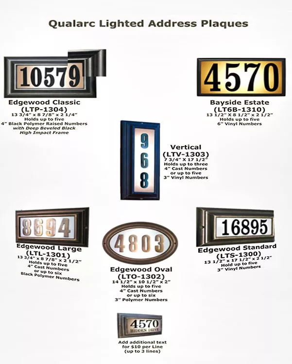 Edgewood Standard Lighted Address Plaque - LTS-1300-FB