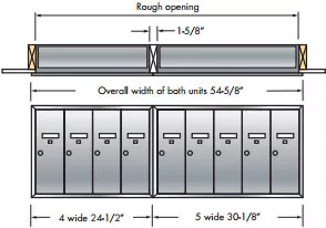 5 Compartment Surface Mount Mailboxes - Anodized Aluminum