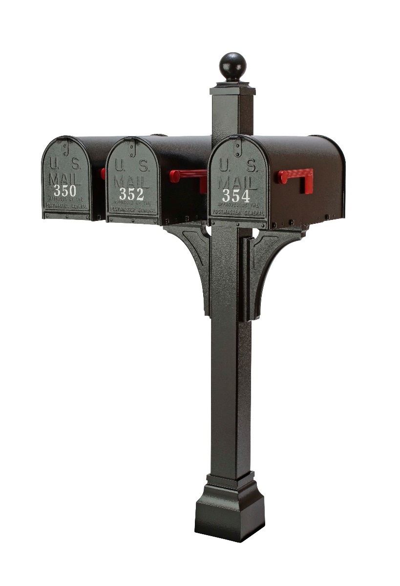 Janzer Multi-Mount Triple Mailbox Post