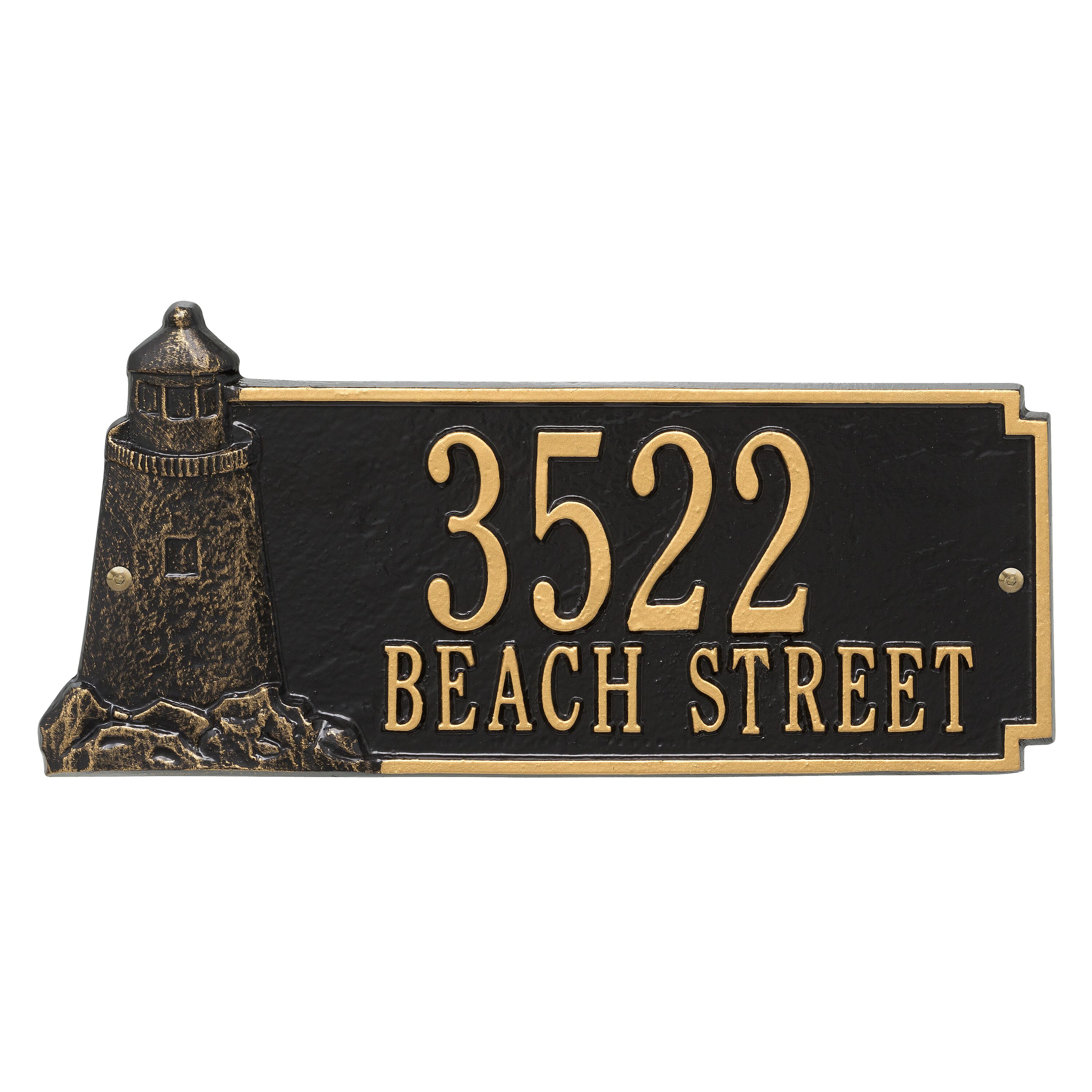 Whitehall Personalized Lighthouse Rectangle Plaque - 2 Line