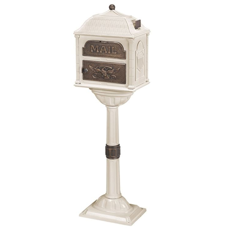 Gaines Classic Pedestal Mailbox Package in Antique Bronze