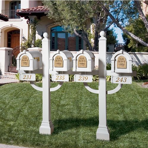 Keystone Series Quad Deluxe Multi-Mount Mailbox Post