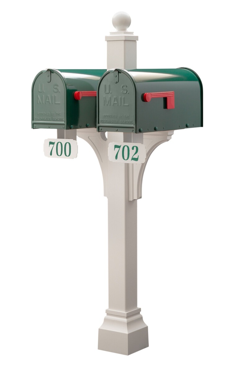 Janzer Multi-Mount Double Mailbox Decorative Post - Gaines