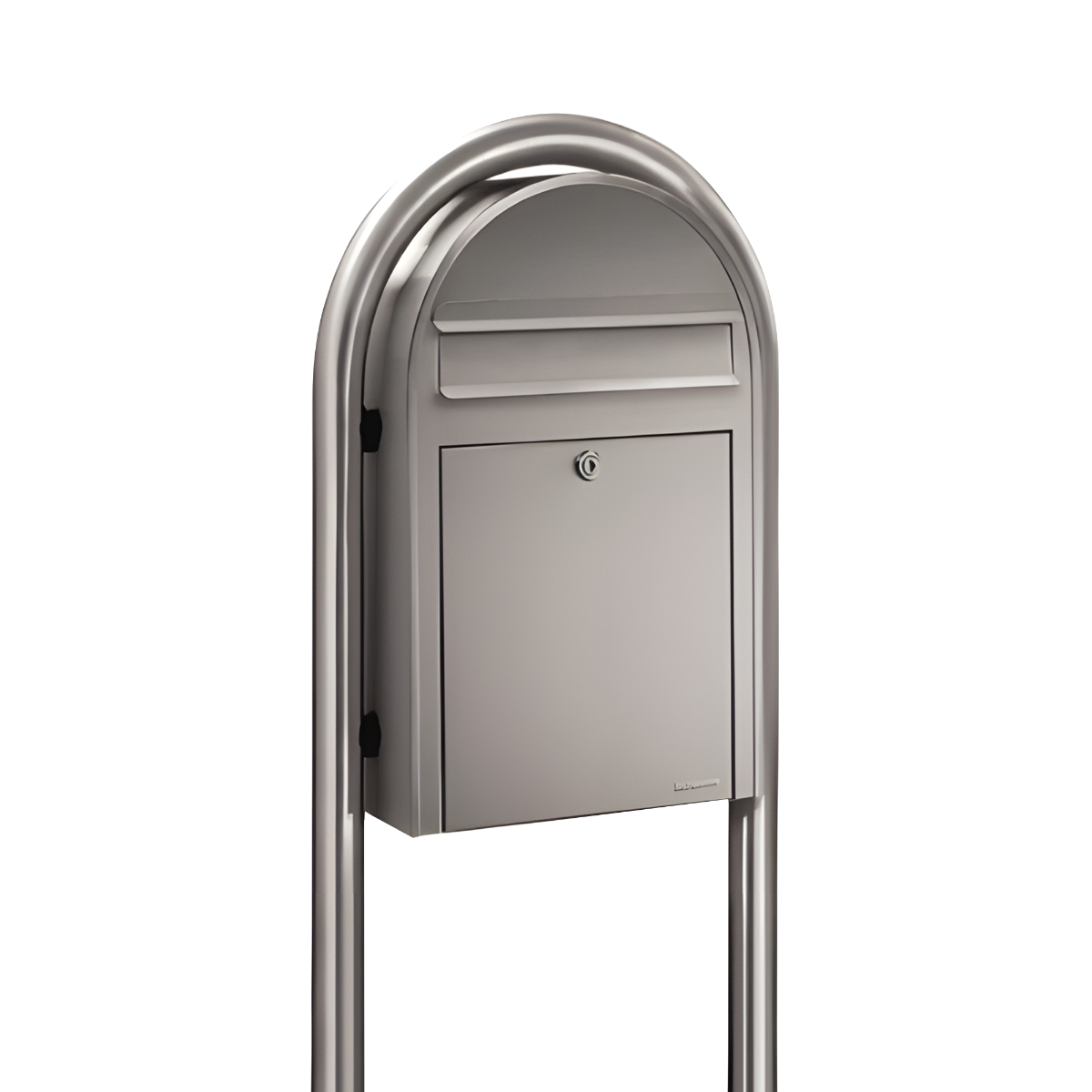 Bobi Classic Slim Modern S.S Locking Mailbox & Round Post Combo